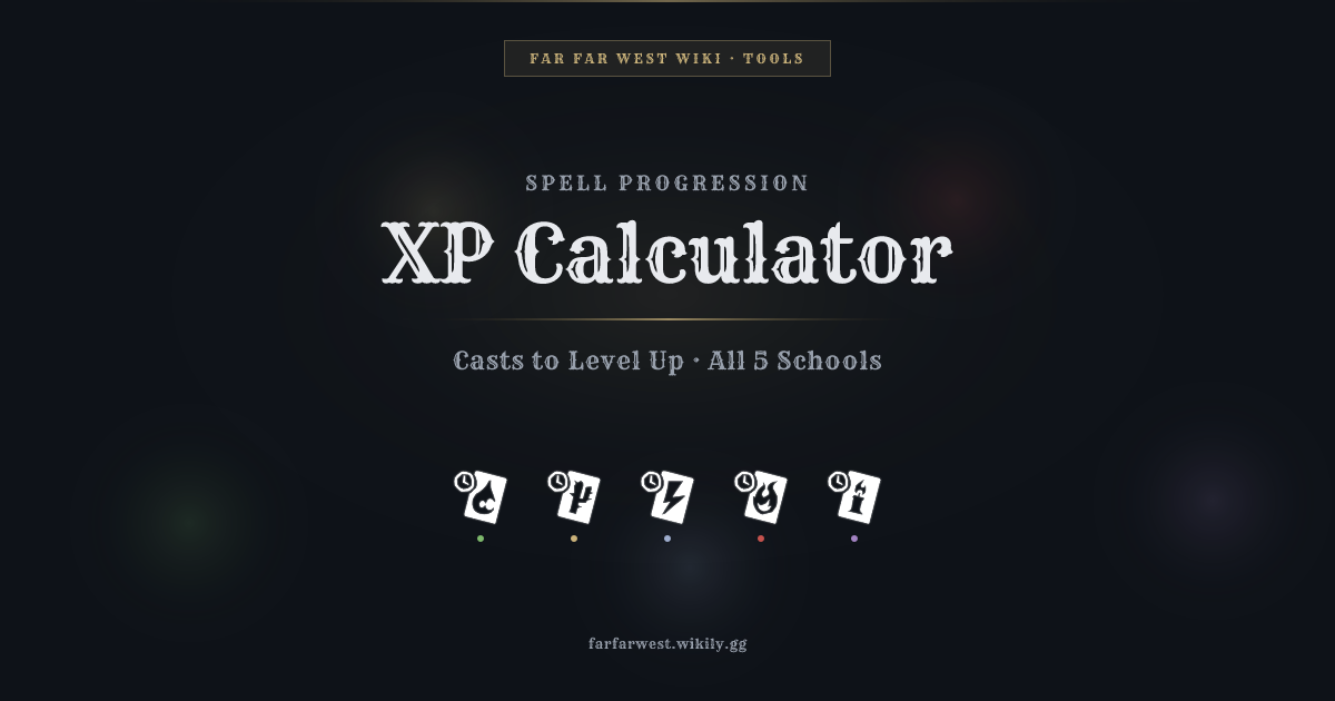 Far Far West Spell XP Calculator - Casts to Level Up